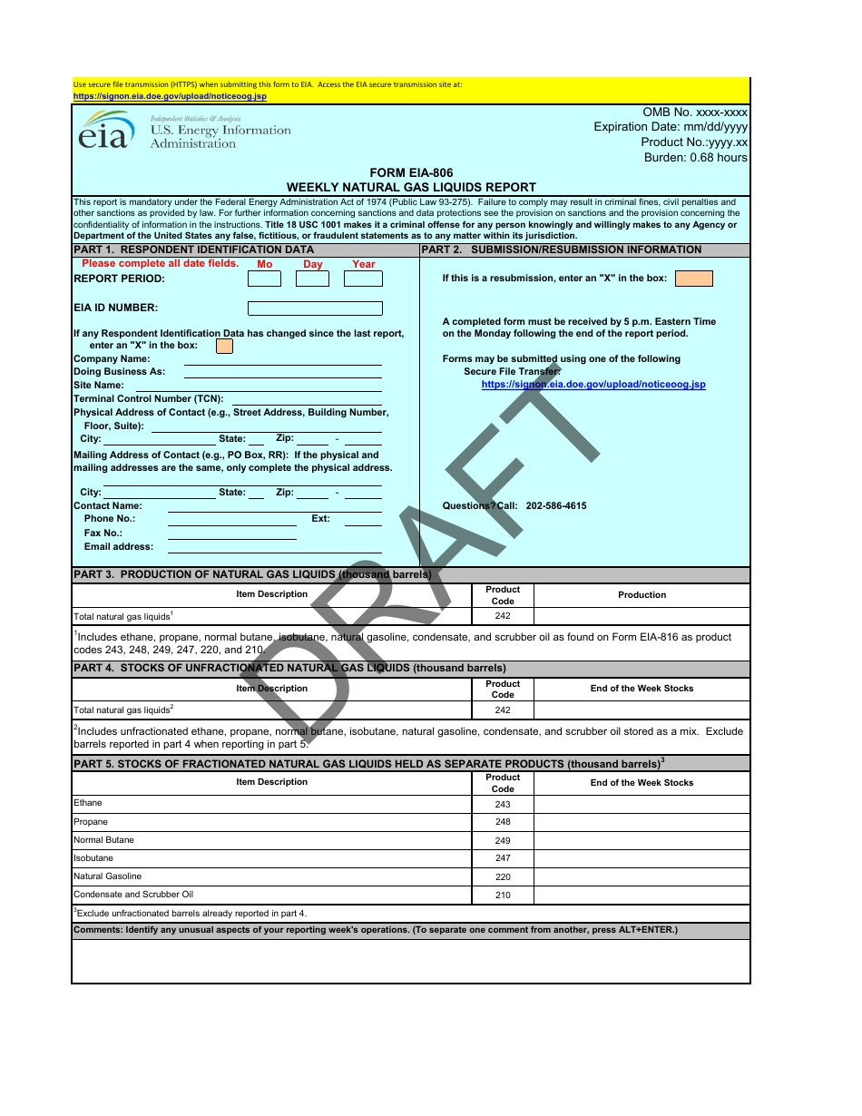 Form EIA-806 - Fill Out, Sign Online and Download Printable PDF ...