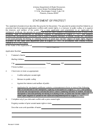 Arizona Statement of Protest Download Printable PDF | Templateroller