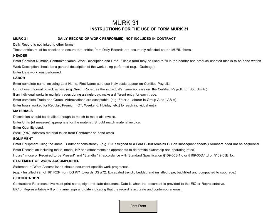 Form MURK31 - Fill Out, Sign Online and Download Fillable PDF, New York ...
