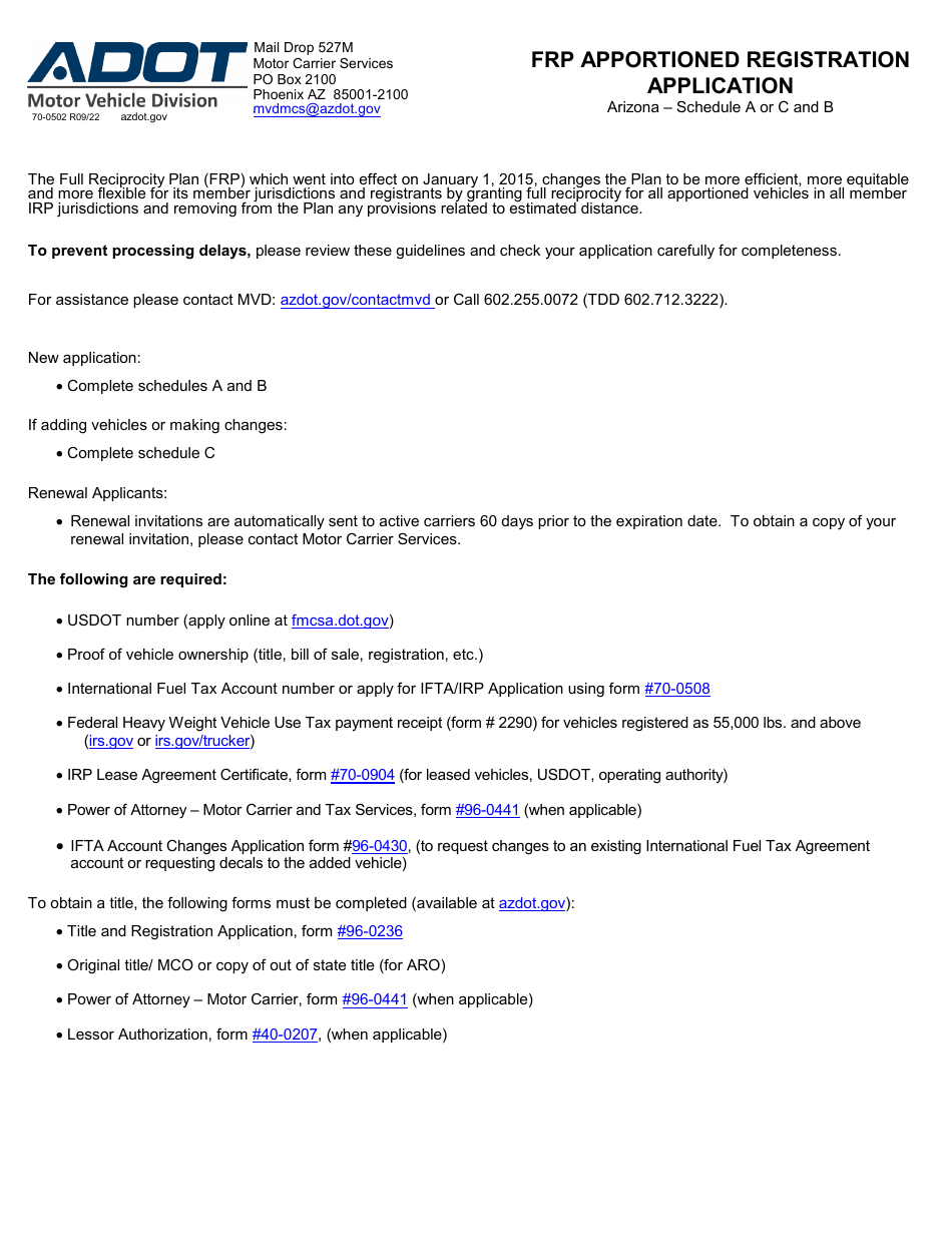 Form 70-0502 Download Fillable PDF or Fill Online Frp Apportioned ...