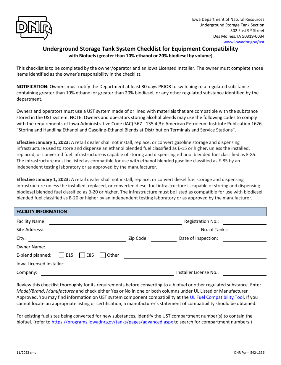 DNR Form 542-1336 Download Fillable PDF or Fill Online Underground ...