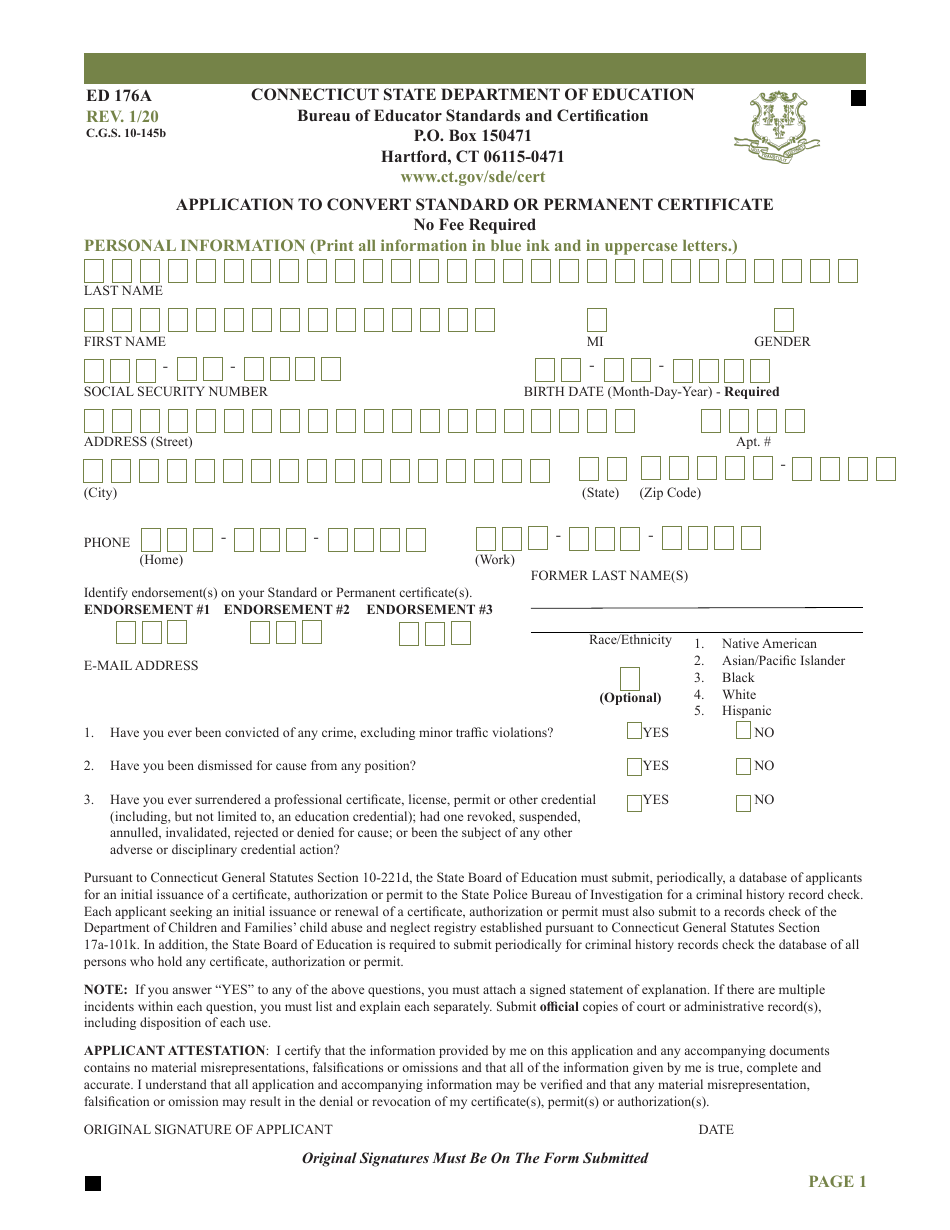 Form ED176A - Fill Out, Sign Online and Download Printable PDF ...