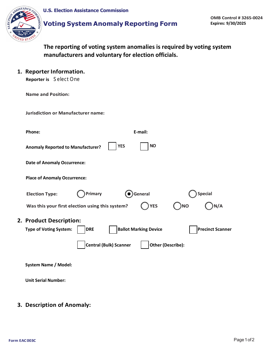 Form EAC003C - Fill Out, Sign Online and Download Fillable PDF ...