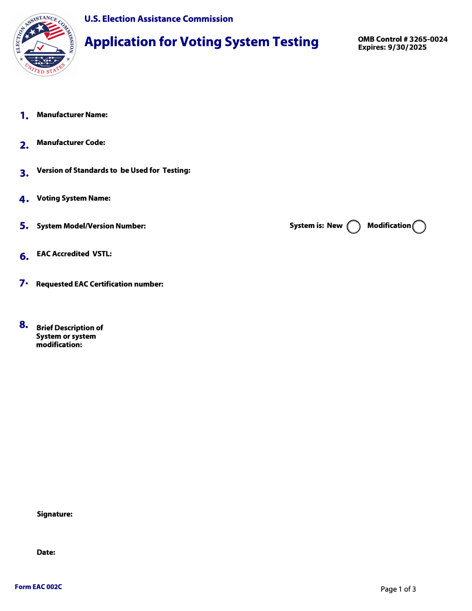Form EAC002C - Fill Out, Sign Online and Download Fillable PDF ...