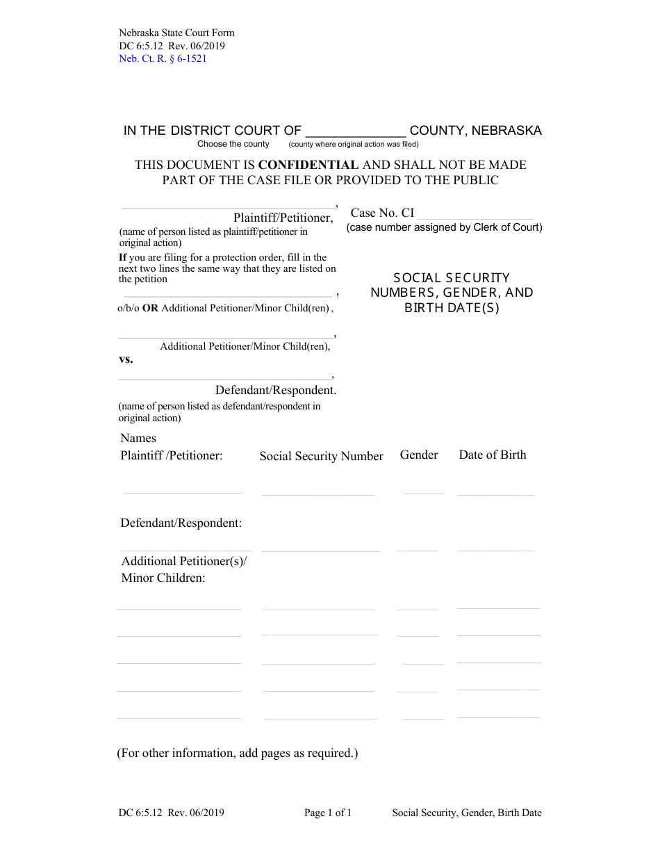 Form DC6:5.12 - Fill Out, Sign Online and Download Fillable PDF ...