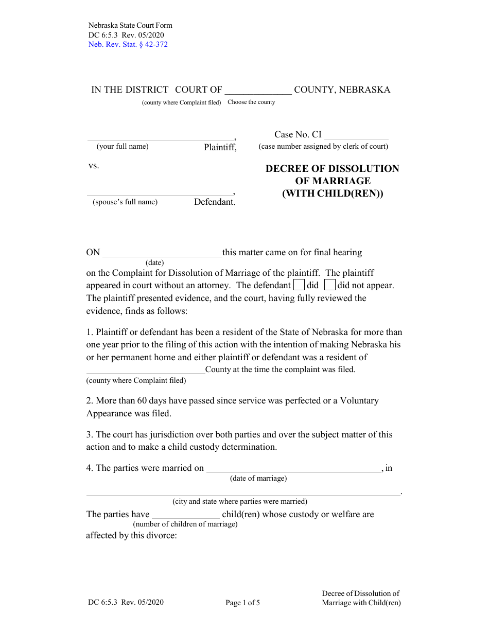 Form DC6:5.3 - Fill Out, Sign Online and Download Fillable PDF ...