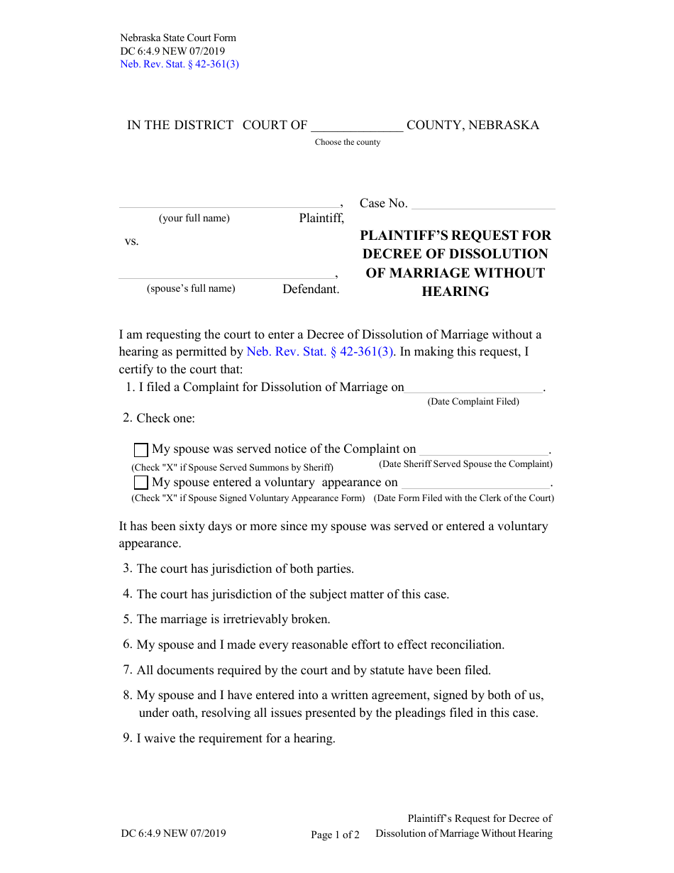 Form DC6:4.9 - Fill Out, Sign Online and Download Fillable PDF ...