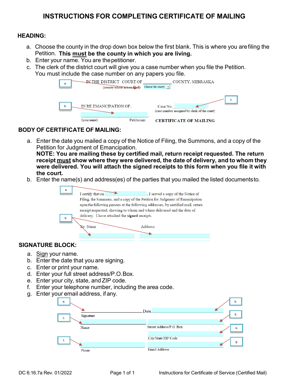 Download Instructions for Form DC6:16.7 Certificate of Mailing PDF ... Download Instructions for Form DC6:16.7 Certificate of Mailing PDF ...