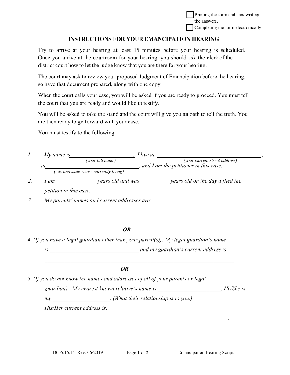 Form DC6:16.15 - Fill Out, Sign Online and Download Fillable PDF ... Form DC6:16.15 - Fill Out, Sign Online and Download Fillable PDF ...