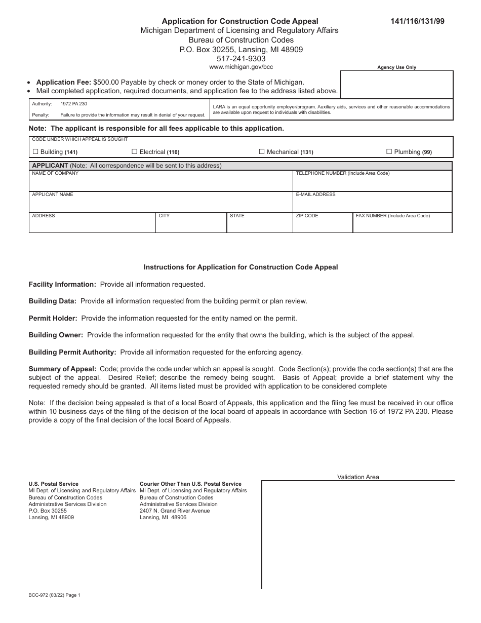 Form BCC-972 - Fill Out, Sign Online and Download Fillable PDF ...