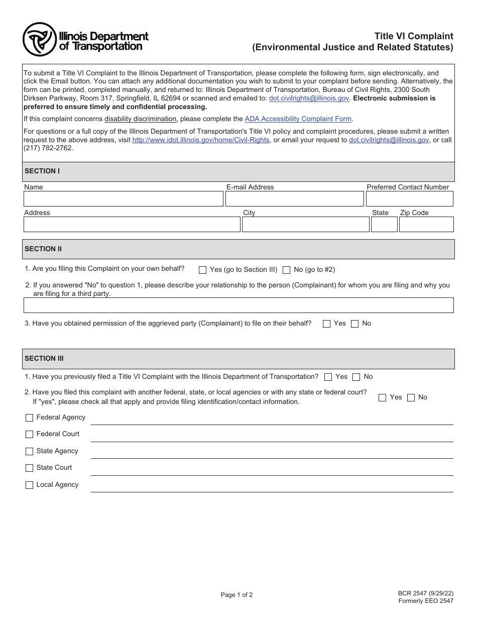 Form BCR2547 - Fill Out, Sign Online and Download Fillable PDF ...