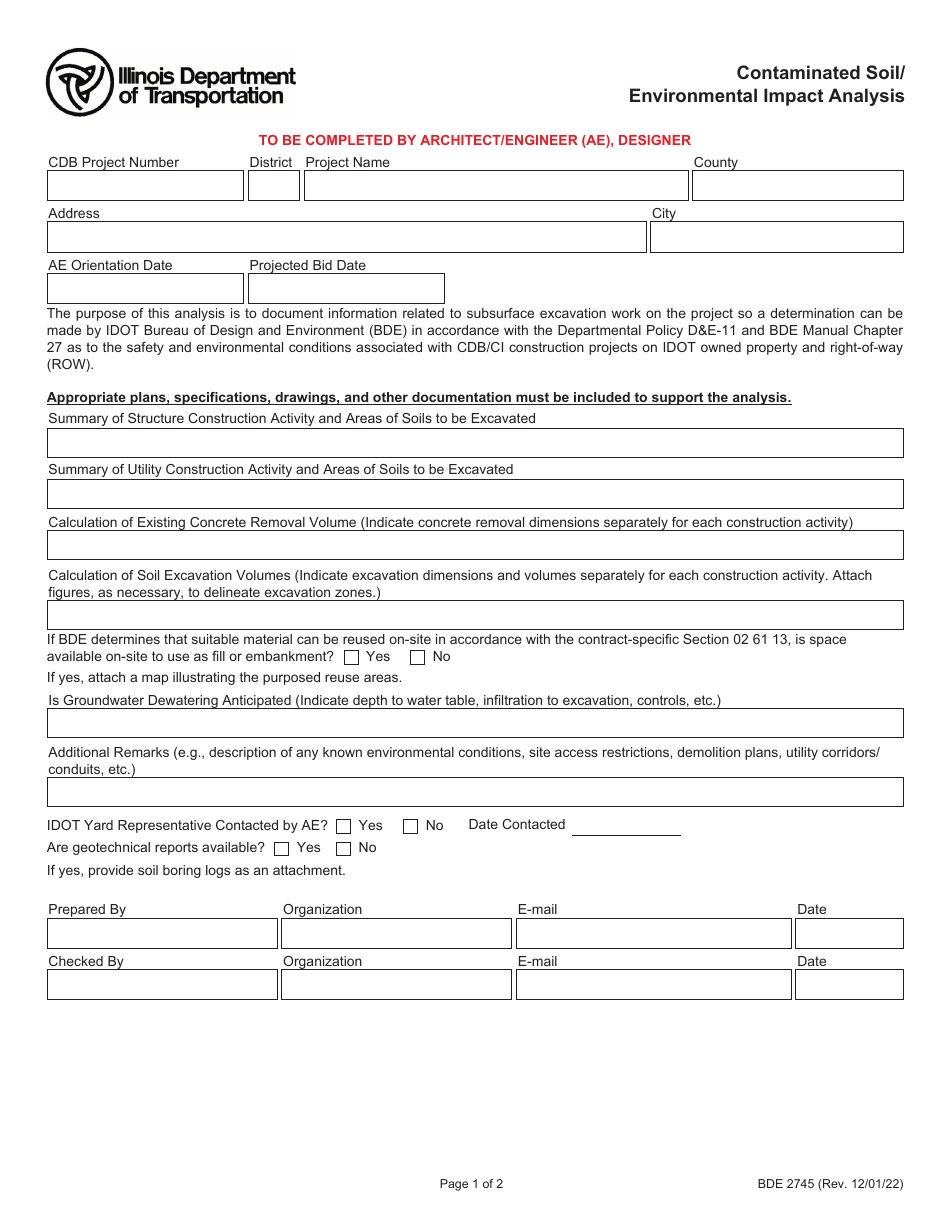 Form BDE2745 - Fill Out, Sign Online and Download Fillable PDF ...