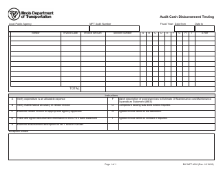 Form BIC MFT4002 Download Fillable PDF or Fill Online Audit Cash ...