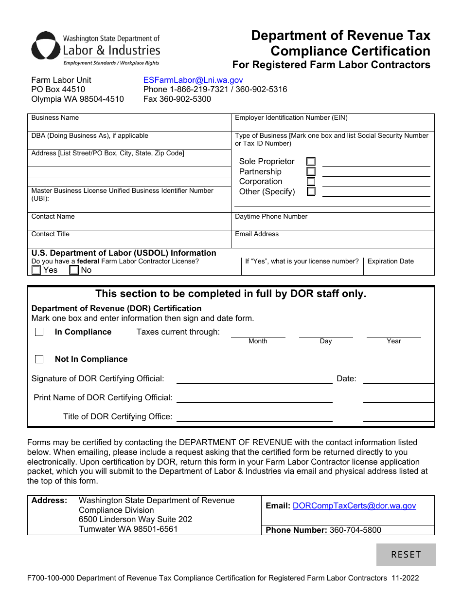 Form F700-100-000 - Fill Out, Sign Online and Download Fillable PDF ...