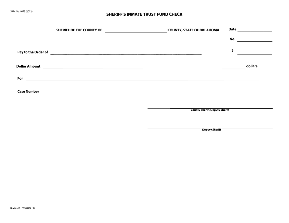 Form SA&I4073 - Fill Out, Sign Online and Download Fillable PDF ...