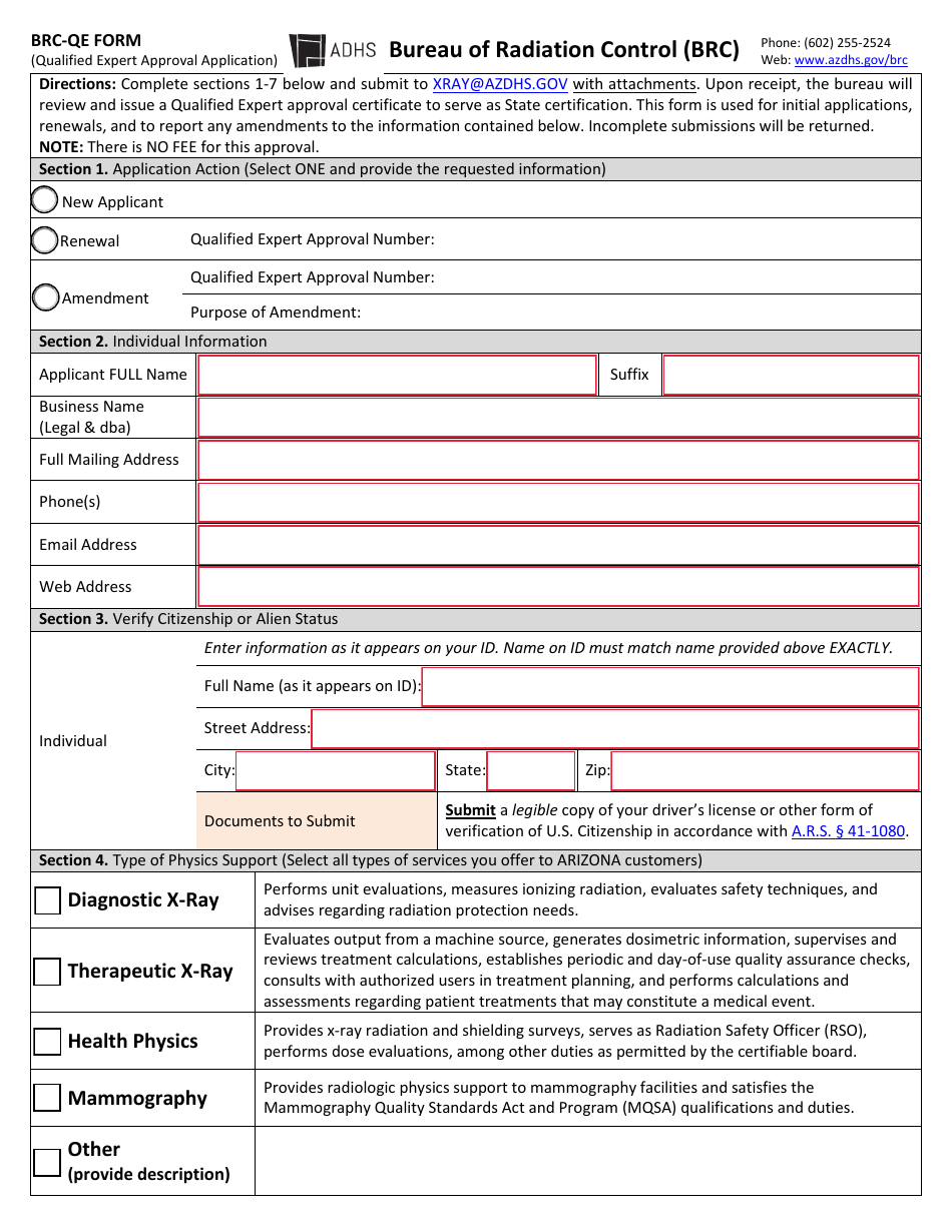 Form BRC-QE - Fill Out, Sign Online and Download Fillable PDF, Arizona | Templateroller