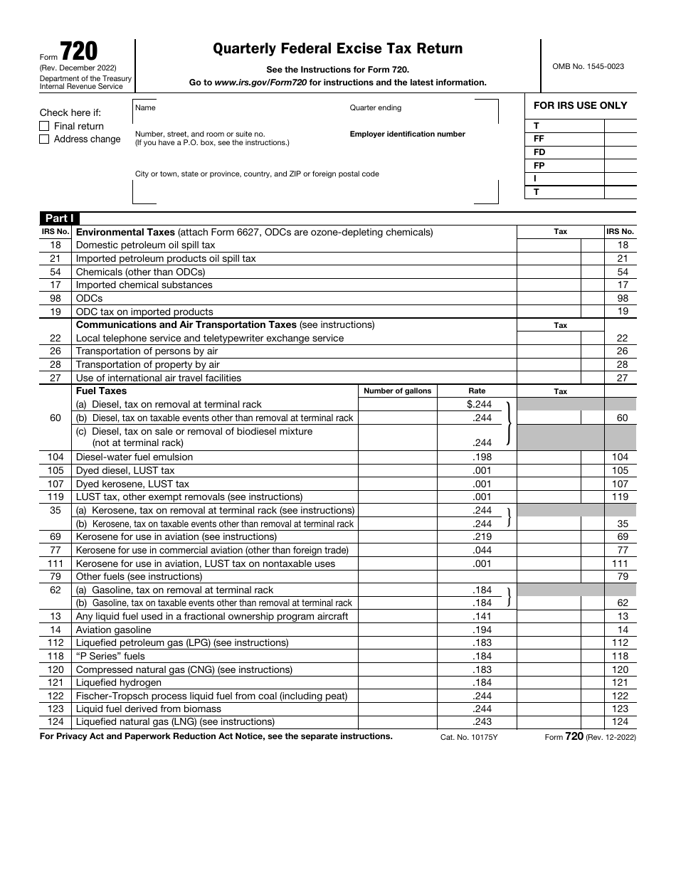 IRS Form 720 - Fill Out, Sign Online and Download Fillable PDF ...