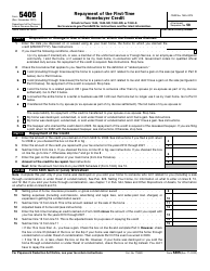 IRS Form 5405 Download Fillable PDF or Fill Online Repayment of the ...