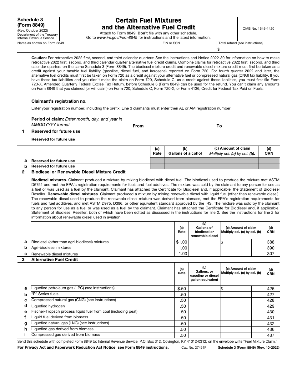 IRS Form 8849 Schedule 3 - Fill Out, Sign Online and Download Fillable ...