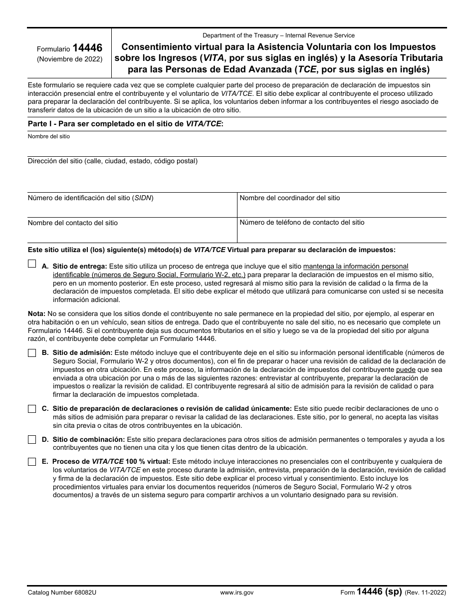 IRS Formulario 14446 (SP) - Fill Out, Sign Online and Download Fillable ...