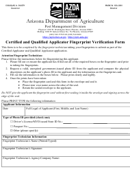 Arizona Fingerprint Verification Form Download Printable PDF | Templateroller
