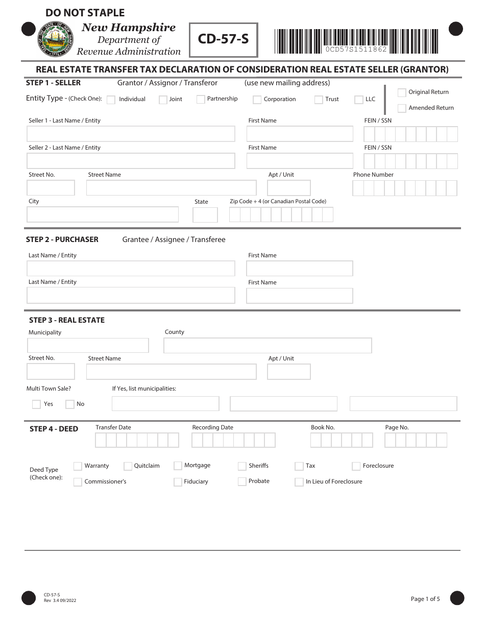 Form CD-57-S - Fill Out, Sign Online and Download Fillable PDF, New ...