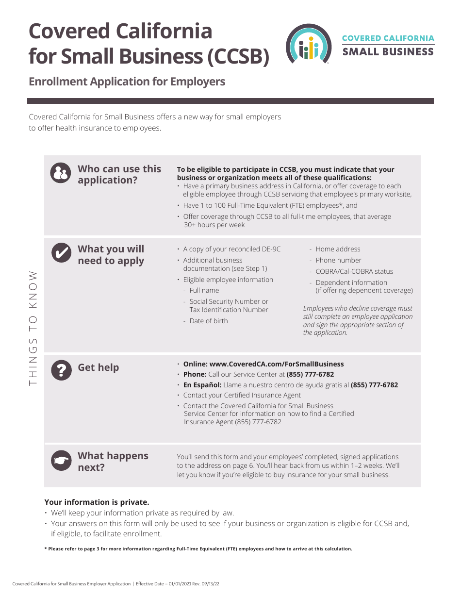 California Enrollment Application for Employers - Fill Out, Sign Online ...