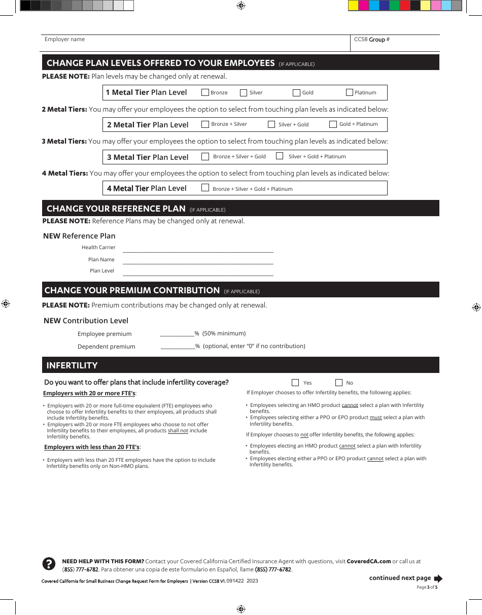 2023 California Change Request Form for Employers - Fill Out, Sign ...