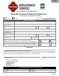 City of San Antonio, Texas Germicidal Treatment Provider Permit ...