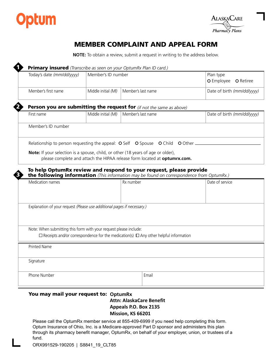 Alaska Member Complaint and Appeal Form - Fill Out, Sign Online and ...