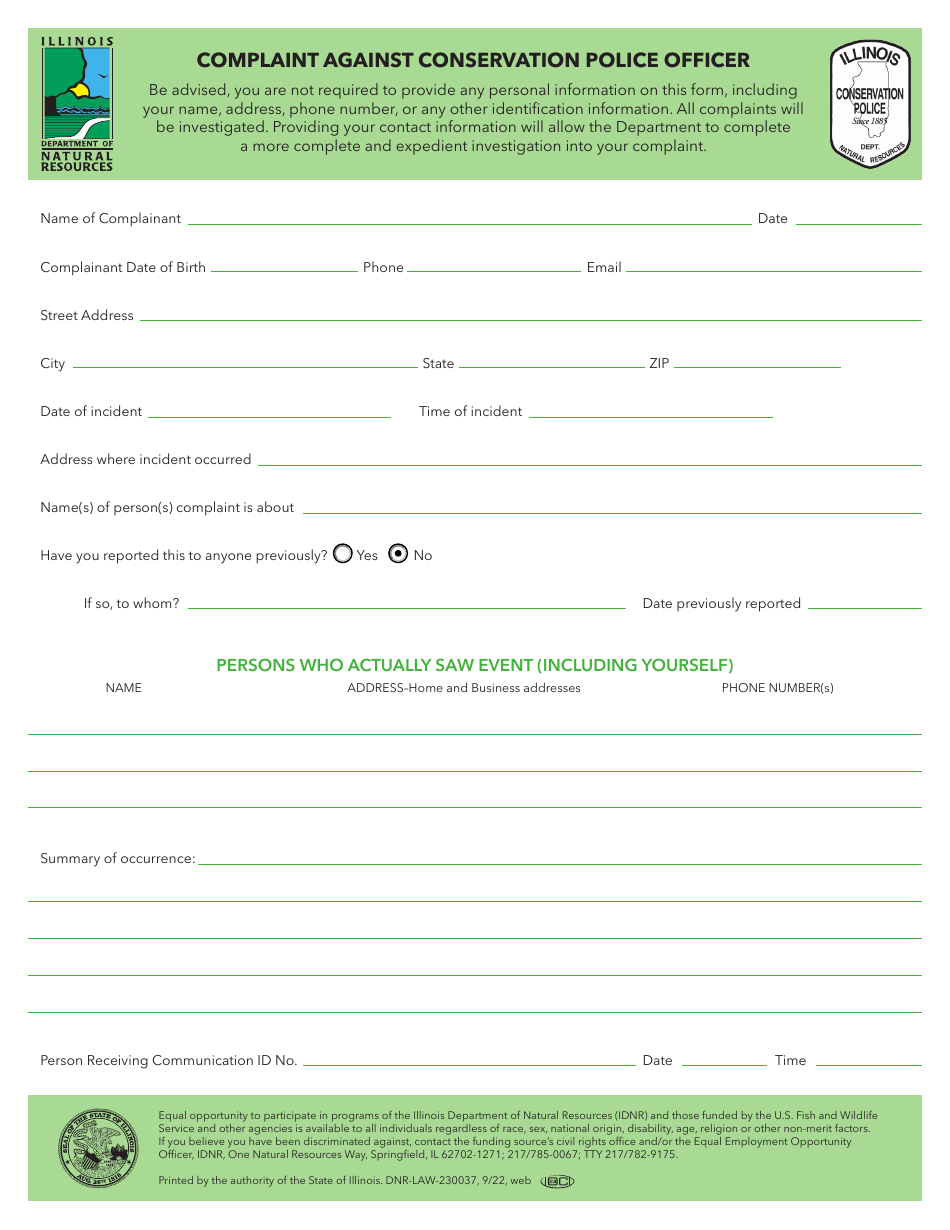 Form DNR-LAW-230037 - Fill Out, Sign Online and Download Fillable PDF ...
