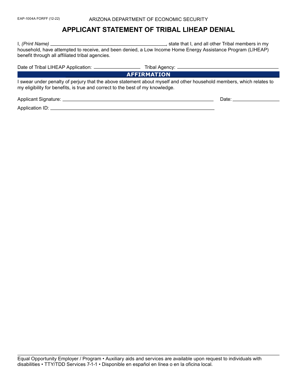 Form EAP-1004A - Fill Out, Sign Online and Download Fillable PDF ...
