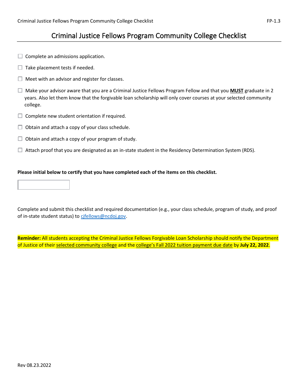 Form FP-1.3 - Fill Out, Sign Online and Download Fillable PDF, North ...