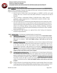 Delaware Delaware Nurse Aide Application for Certified Nurse Aide ...