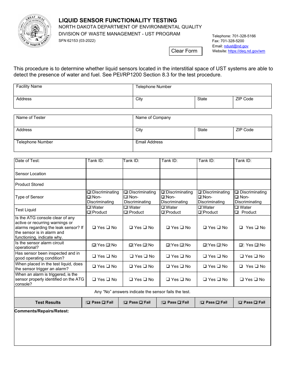Form SFN62153 - Fill Out, Sign Online and Download Fillable PDF, North ...