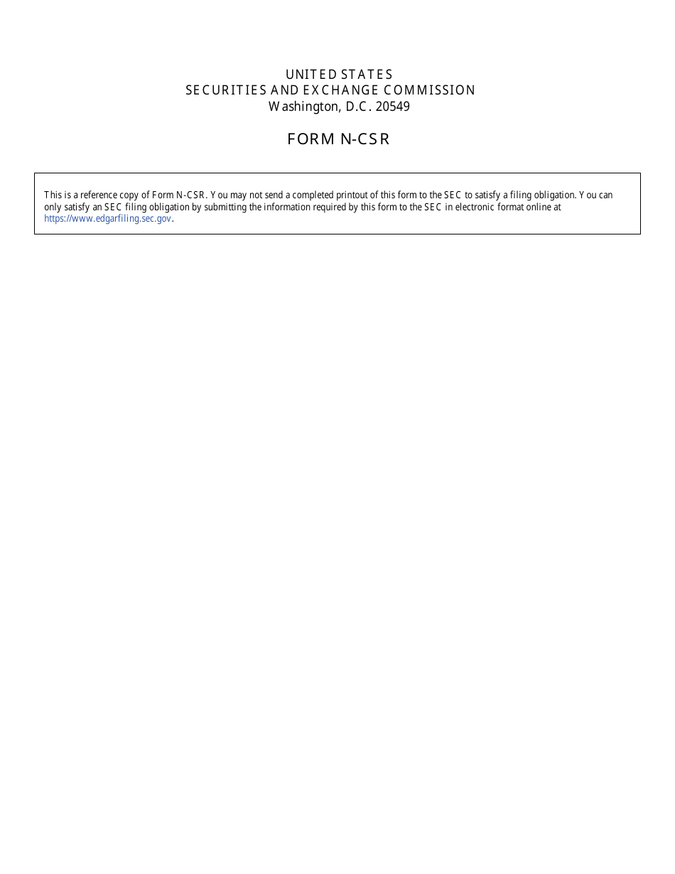 Form N-CSR (SEC Form 2569) - Fill Out, Sign Online and Download ...