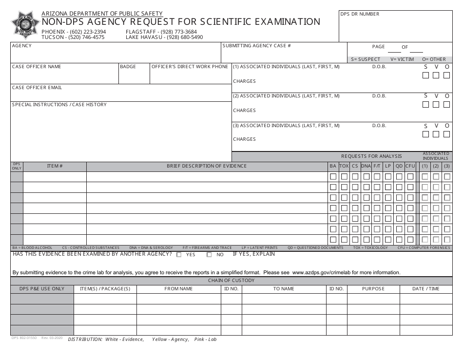 Form DPS802-01550 Download Fillable PDF or Fill Online Non-dps Agency ...