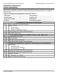 Form LIC9239 CN Download Fillable PDF or Fill Online Entrance Checklist ...