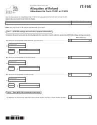 Form IT-195 - 2022 - Fill Out, Sign Online and Download Fillable PDF ...