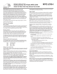 Download Instructions for Form NYC-210 Claim for New York City School ...