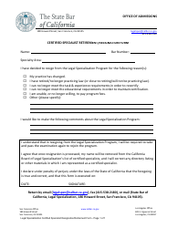 California Certified Specialist Retirement/Resignation Form - Fill Out ...