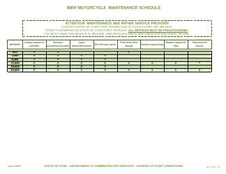 Utah Bmw Motorcycle Maintenance Schedule - Fill Out, Sign Online and ...