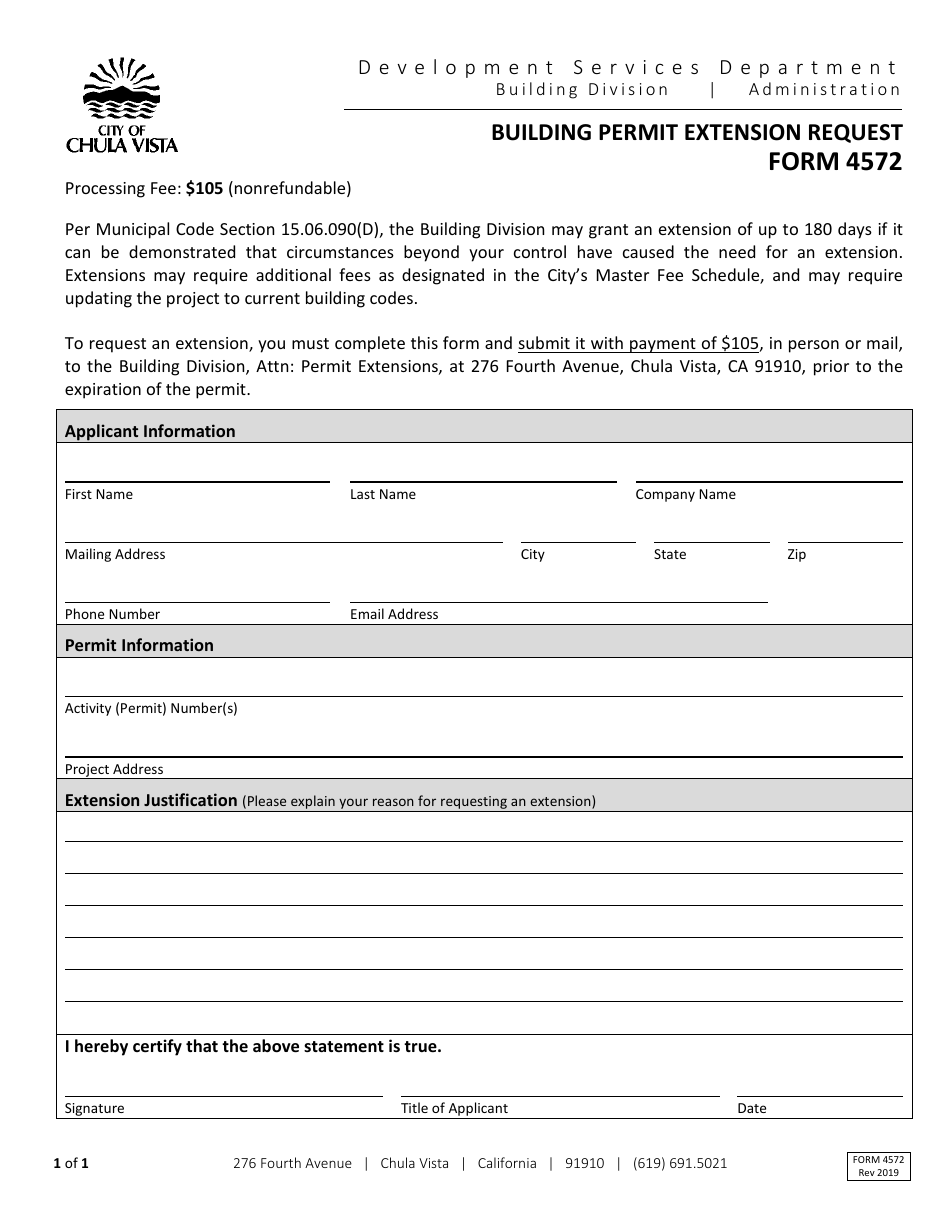 Form 4572 - Fill Out, Sign Online and Download Printable PDF, City of ...