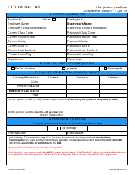 City of Dallas, Texas Classification Action Form - Fill Out, Sign ...
