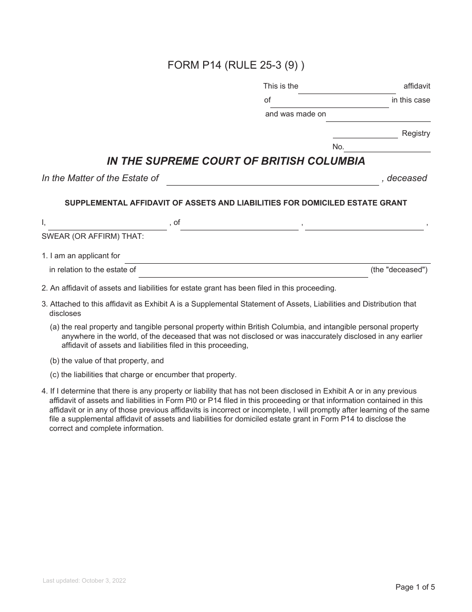 Form P14 - Fill Out, Sign Online and Download Fillable PDF, British ...