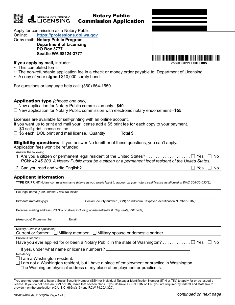 Form NP-659-007 Download Fillable PDF or Fill Online Notary Public ...