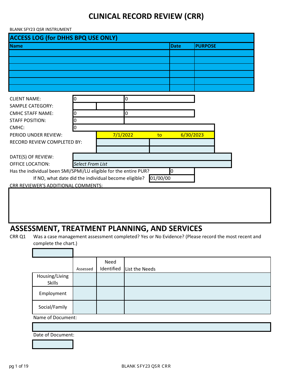2023 New Hampshire Clinical Record Review (Crr) - Fill Out, Sign Online ...