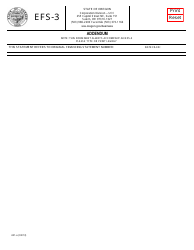 Form EFS-3A - Fill Out, Sign Online and Download Fillable PDF, Oregon | Templateroller