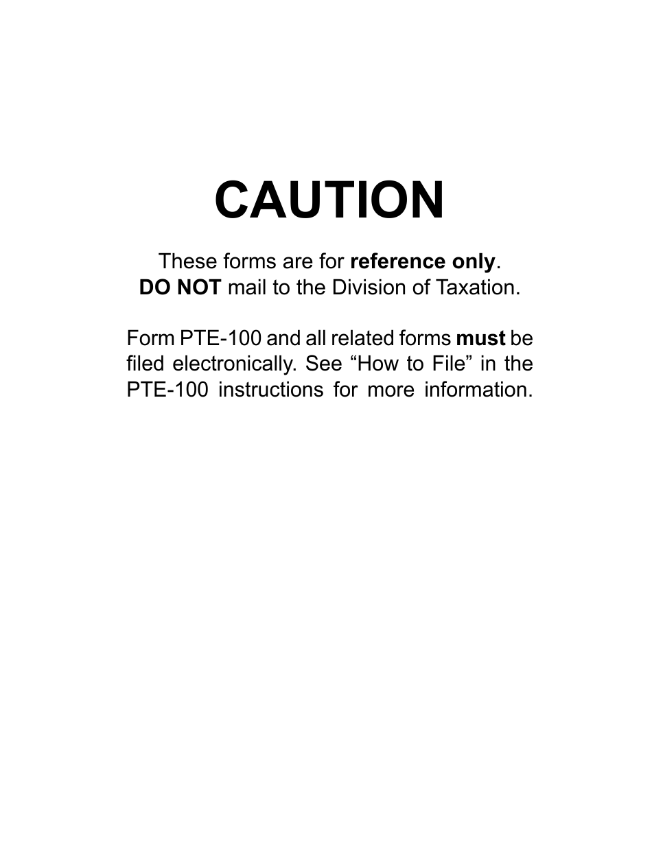 Form PTE-100 - 2022 - Fill Out, Sign Online and Download Printable PDF ...
