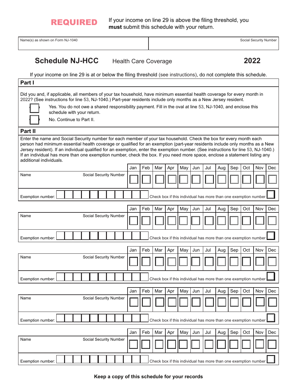 2022 New Jersey Health Care Coverage - Fill Out, Sign Online and ...